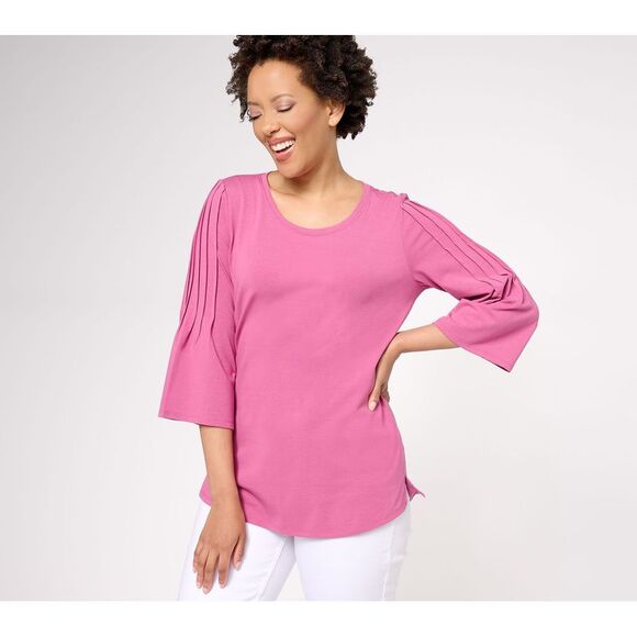 Belle by Kim Gravel | Tops | Belle By Kim Gravel Tripleluxe Knit Pleat ...